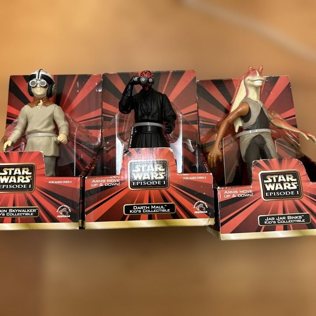 Star Wars Episode 1 Figure Set 3-Pack Anakkin, Darth Maul, Jar Jar ...