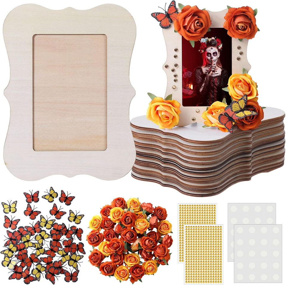12 Pack Dia De Los Muertos Wooden Picture Frames Kit 4X6'' Day of the ...