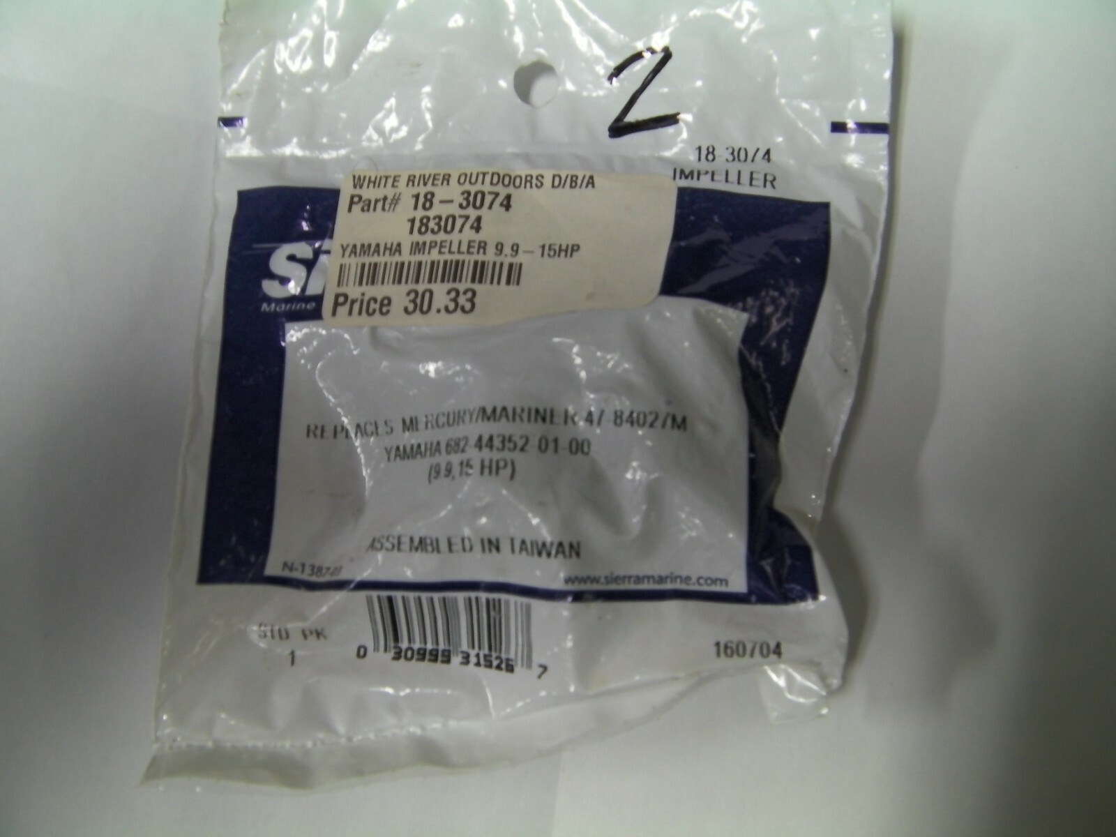 Sierra 18-3074 Marine Impeller GLM 89880 Mallory 9-45605 Mercury 47 ...