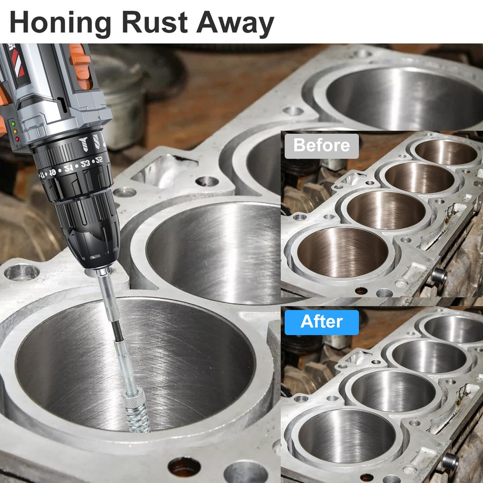 Car Engine Brake Cylinder Hone Flexible Shaft Bore Honing Tool 1-1/4 ...