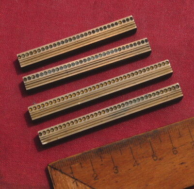 4x Line brass ornament bookbinding Art Nouveau'Deco gilding bookbinder ...