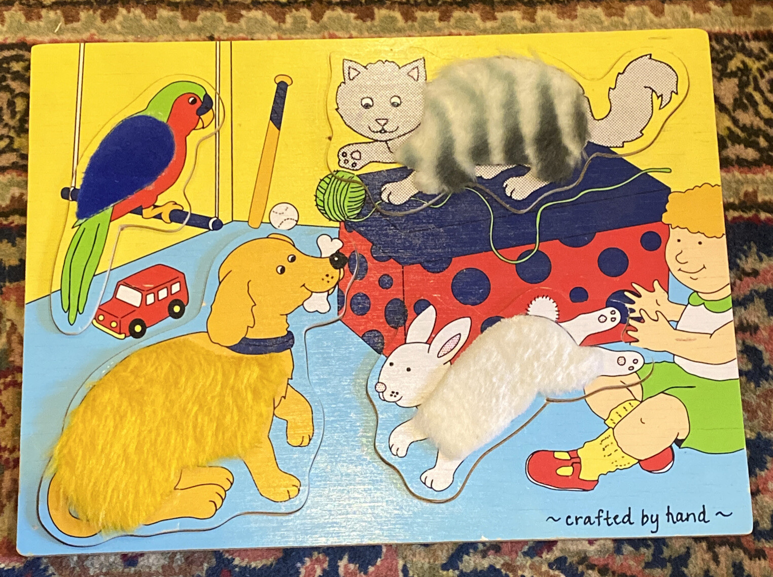 Fuzzy Puzzles Animal Friends Hand Crafted Wood Textured Pre-Melissa ...