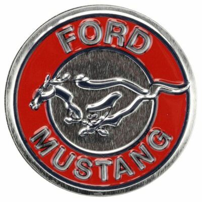 Ford Mustang Round Embossed Tin Magnet SilverBG Worldwide Shipping ...
