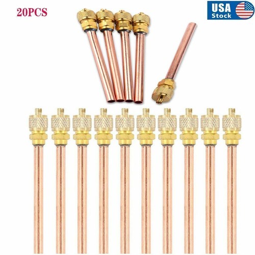 20PCS Service/Access Valve 1/4" SAE *1/4" OD *2.75" Stem Core ...