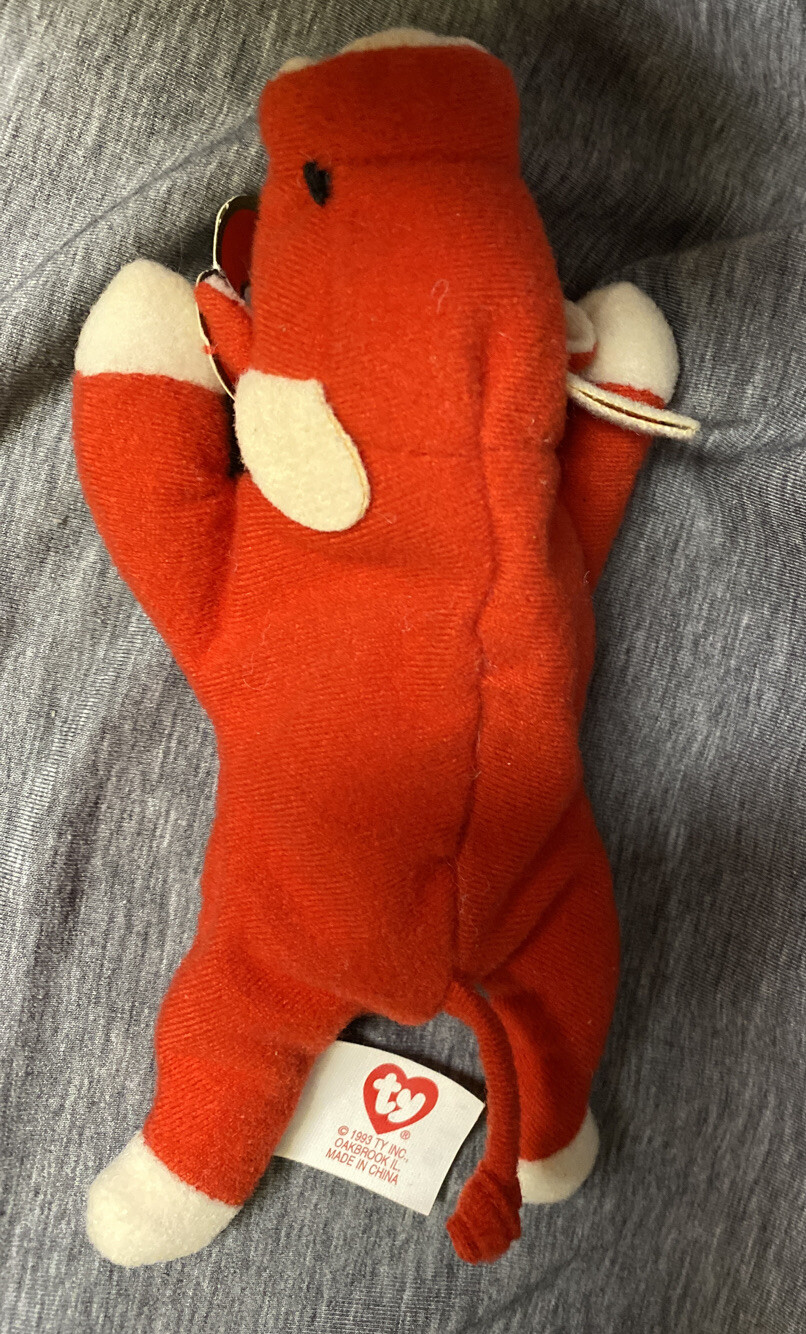 TY Beanie Babies Snort Red Bull Stuffed Plush Toy 1993 6.5" Retired | eBay