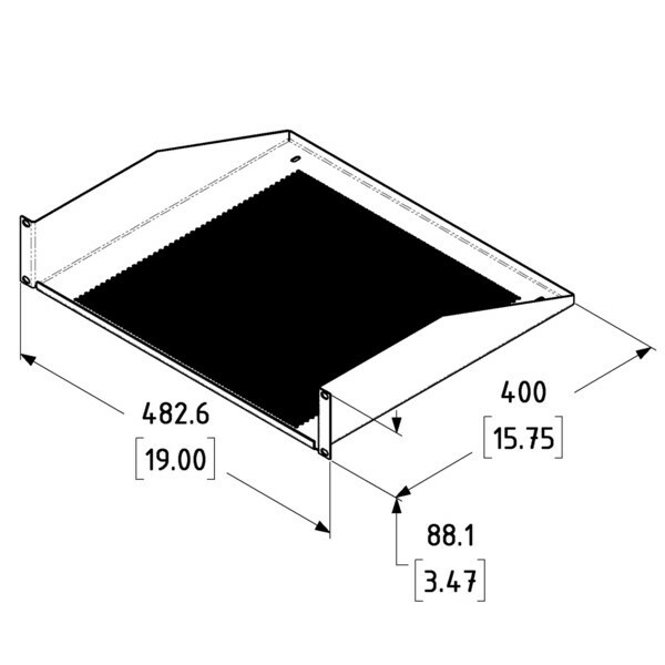 2U (2 Space) Vented Rack Mount Shelf for Audio Racks / Computer ...