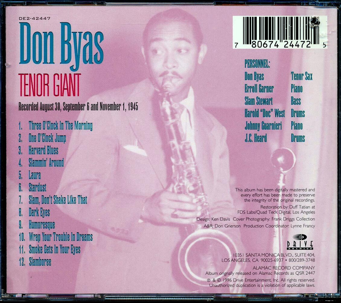 CD Don Byas - Tenor Giant | eBay
