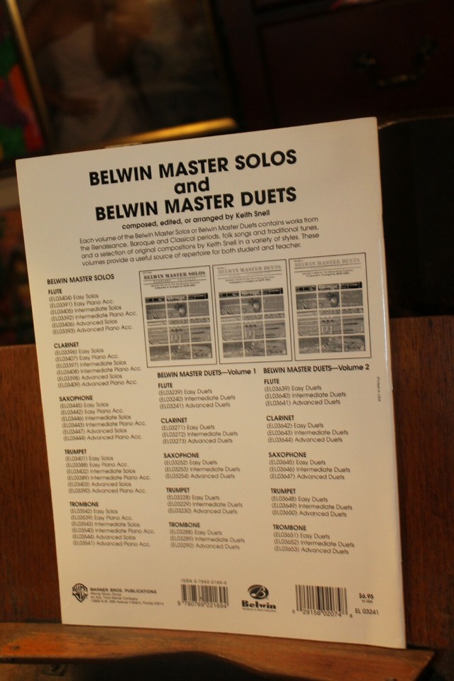 Belwin Master Duets Flute Advanced Volume 1 Keith Snell | eBay