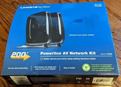 Cisco Linksys PLK300 200Mbps Powerline AV Network Kit | eBay