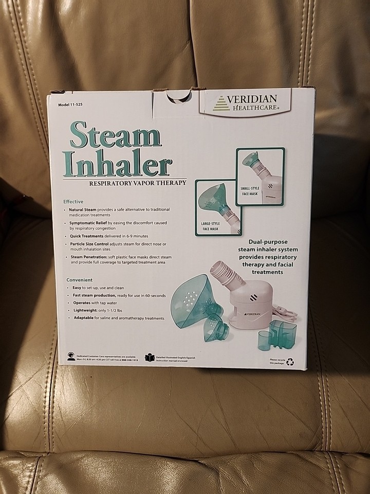VERIDIAN STEAM INHALER RESPIRATORY VAPOR THERAPY COUGH RELIEF FACIAL ...