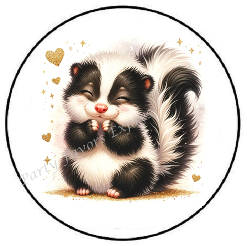 ADORABLE SKUNK VALENTINES DAY ENVELOPE SEALS LABELS STICKERS PARTY ...