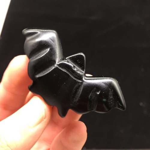 Natural Obsidian Quartz Crystal Carved Bat Healing Decoration Pendant ...