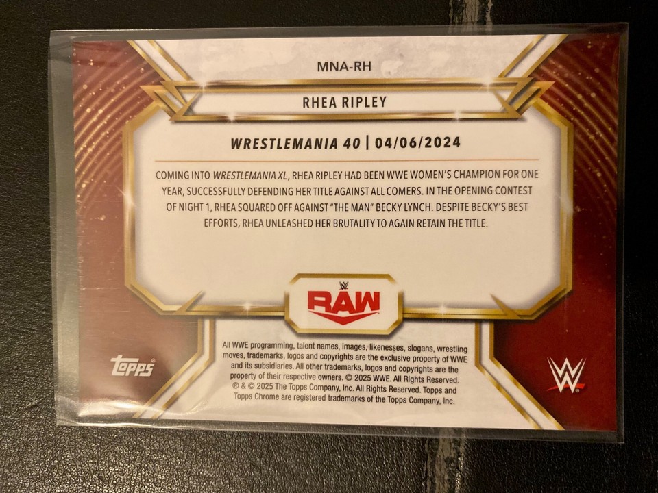 2025 Topps Chrome WWE RHEA RIPLEY Mania Insert Card SSP | eBay