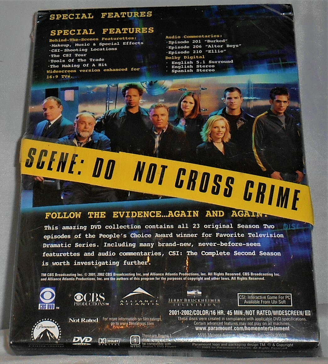 CSI: Crime Scene Investigation - The Complete Second Season (DVD, 2004 ...