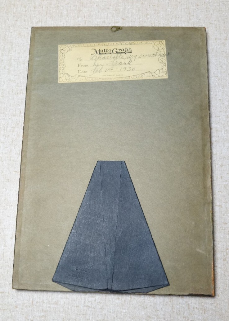 Antique Feb 14 1930 Anne V Mahaffey To My Sweetheart Motto Graph Framed ...