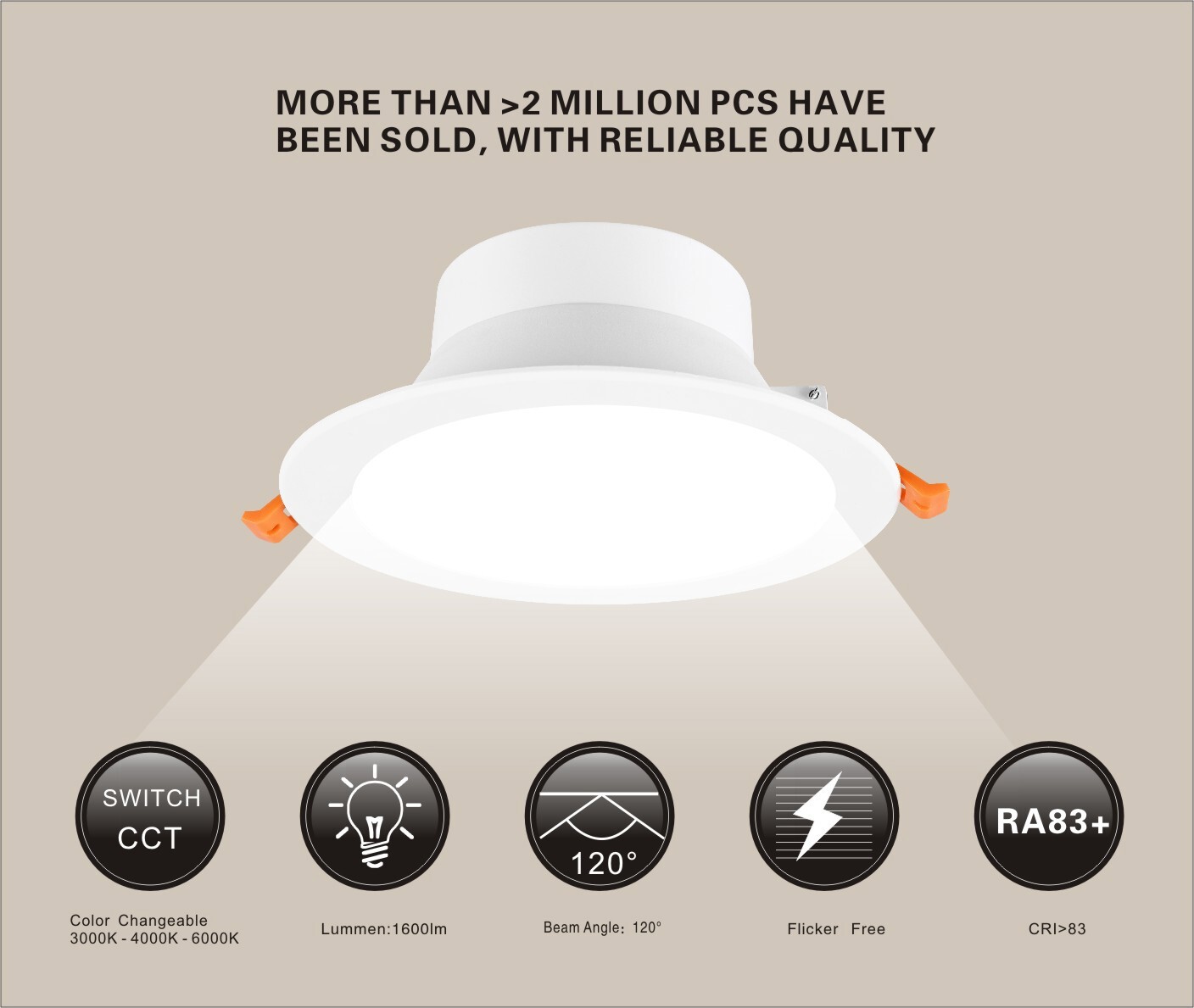 LED DOWNLIGHTS; 70MM 90MM 100MM 110MM CUTOUT; CCT CHANGEABLE; DIM OR ...