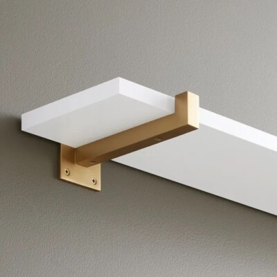 Signature Hardware 9" Bodwell Brass L-Bar Shelf Bracket - Satin Brass ...