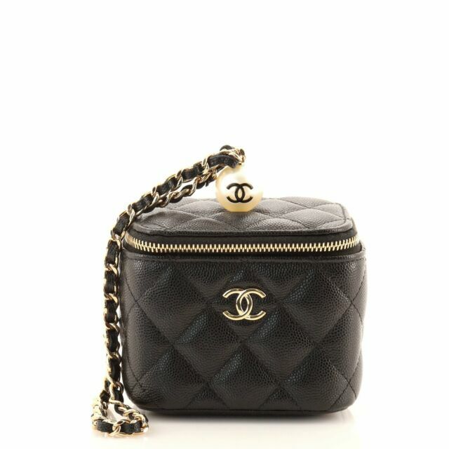 CHANEL Classic Pearl Vanity Case Mini Black Leather for sale online | eBay
