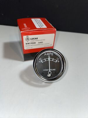 BSA Triumph Norton Lucas Amp Meter 1 3/4" 12-0-12 Amp 12V 36403 Ammeter ...