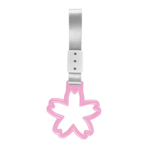 Car Accessory JDM Flower Sakura TSURIKAWA Pink Ring Silver Nylon Handle ...