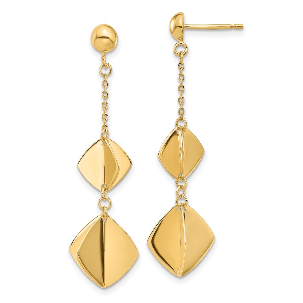14K Polished Fancy Dangle Post Earrings | eBay