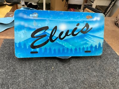 License Plate Tag Novelty Elvis “Elvis” Mountain Scene Rustic Vintage ...
