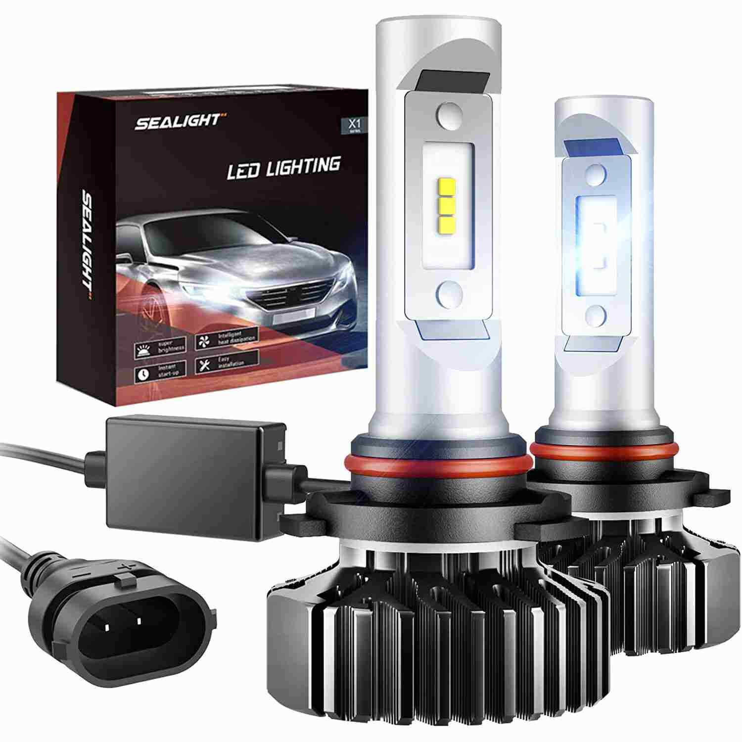 SEALIGHT X1 9005/HB3 IP67 6000K Super Bright White LED Headlight Bulbs ...
