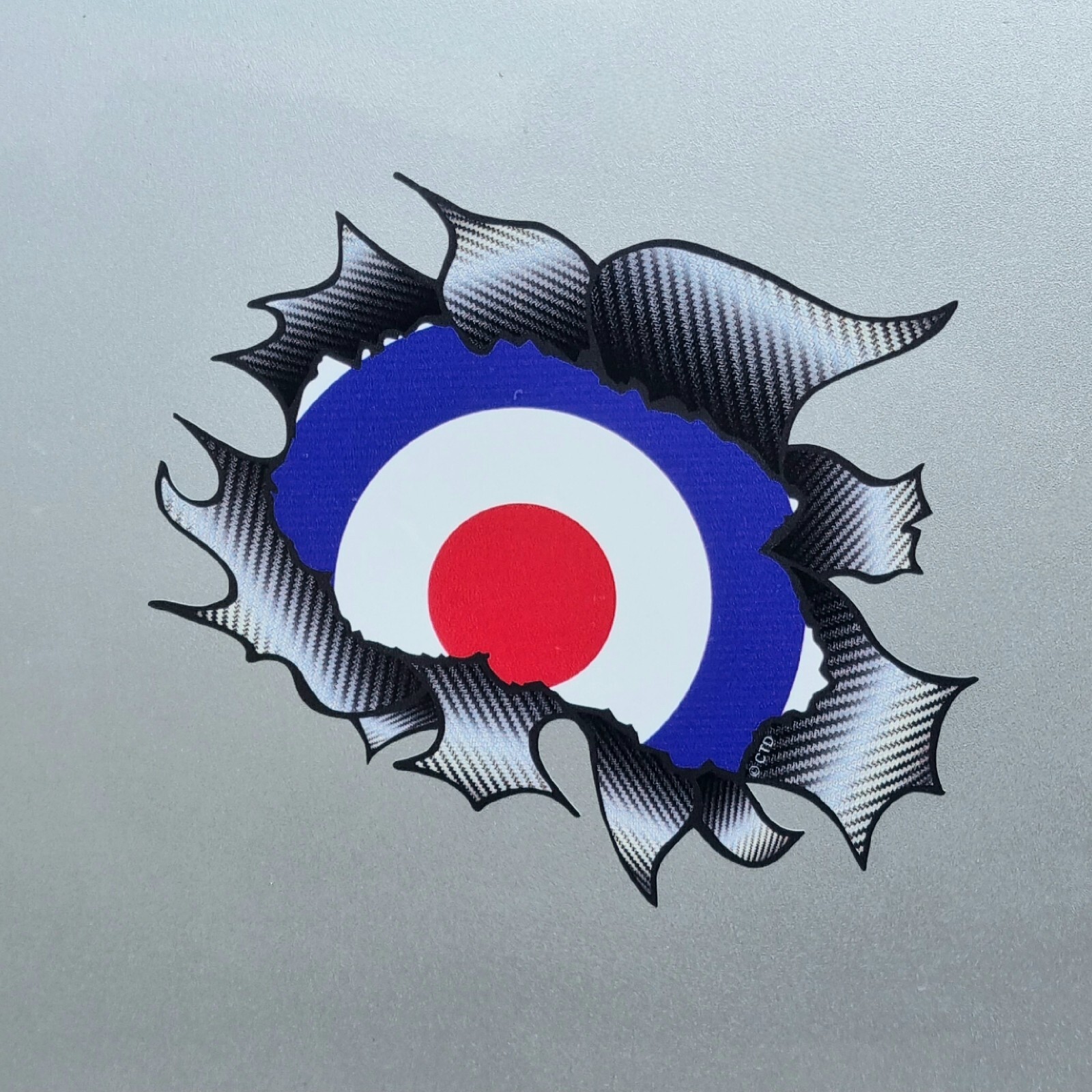 Roundel RAF MOD Target Ripped Carbon Fibre External Vinyl Sticker Decal ...