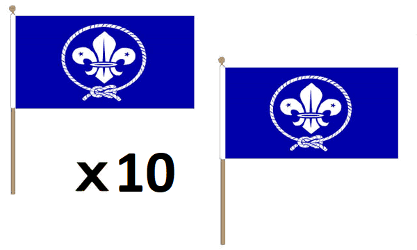 SCOUTS BLUE FLAG 12'' x 18'' wood stick - SCOUTING - SCOUT MOVEMENT ...