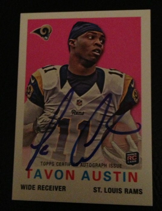 2013 TOPPS 1959 RETRO MINI TAVON AUSTIN ON CARD AUTO RC ST LOUIS RAMS ...