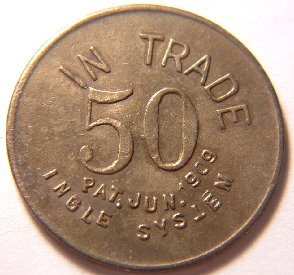 SCARCE KENTUCKY 50¢ INGLE SYSTEM TOKEN, W. E. RATLIFF, CARMEN, KY ...