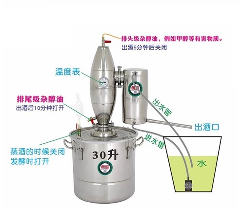 DF wine maker brew kit Alcohol Distiller home stainless moonshine 50L ...