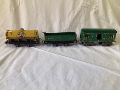 American Flyer Trains Green, Yellow Freight Cars 1920s Set of Three | eBay