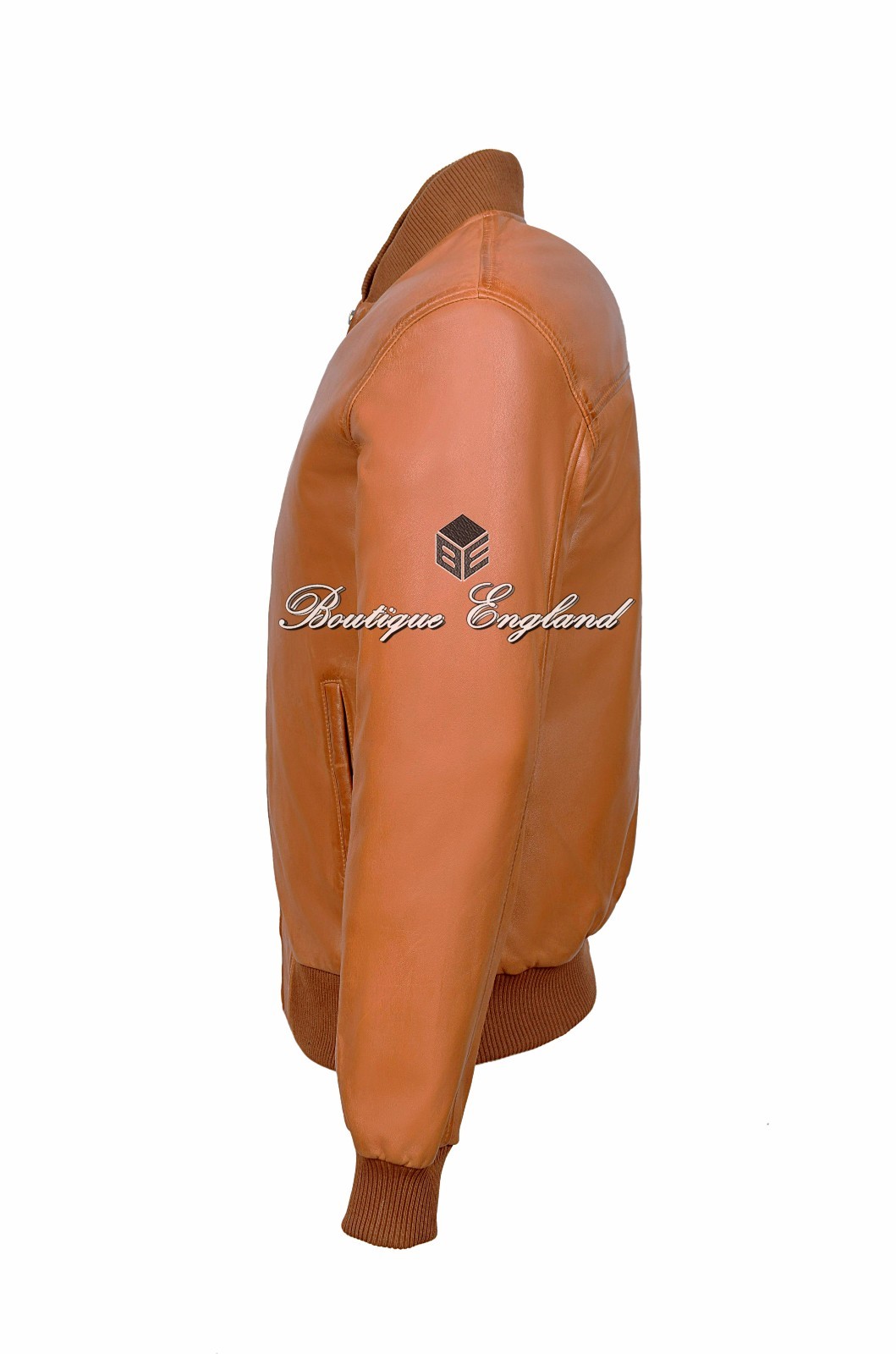 '70'S RETRO BOMBER' Men's Tan Cool Classic Soft Italian Nappa Leather ...