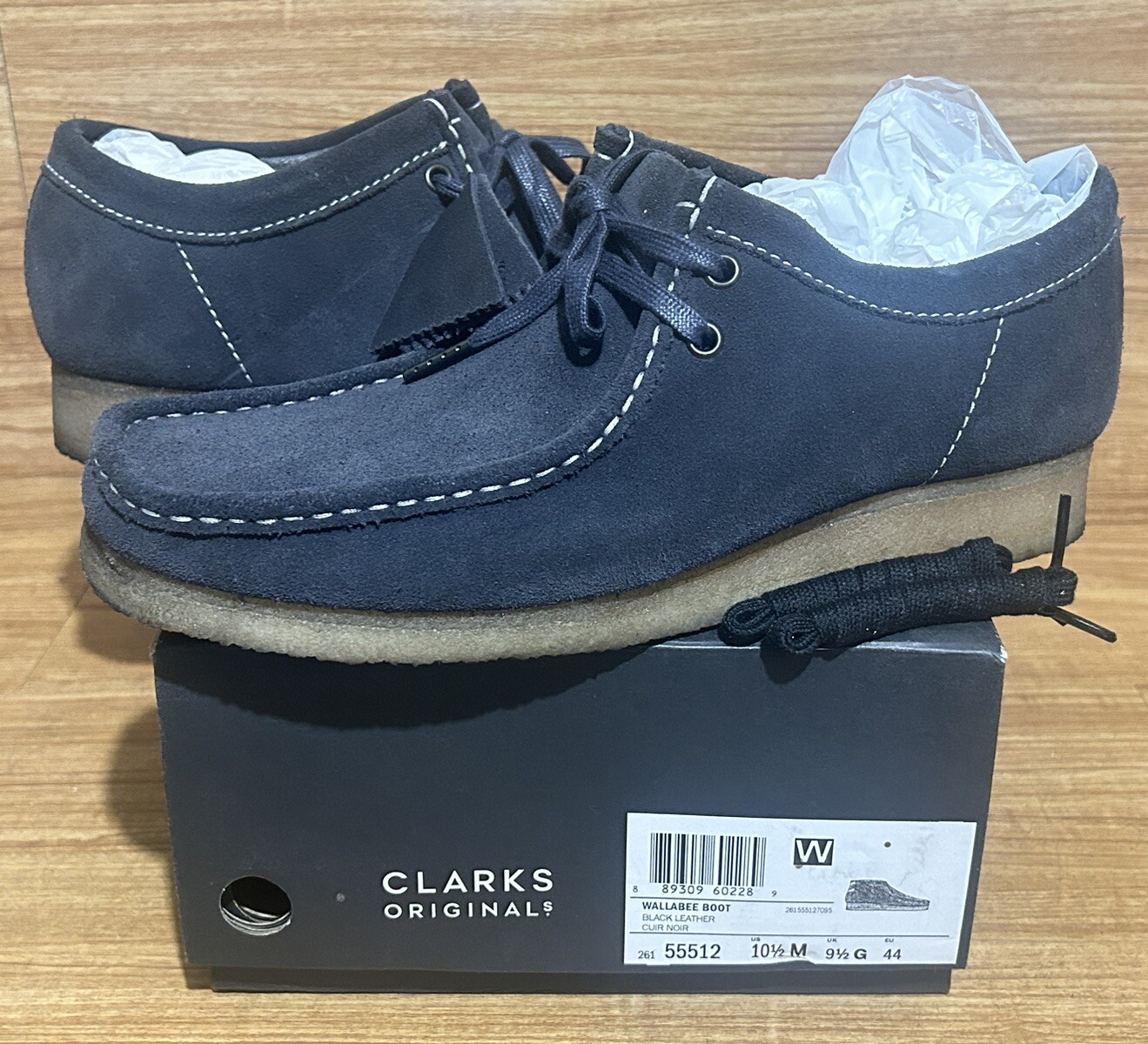 Wallaby Boot Clarks Originals Sz 10.5 Mens Navy Dark Blue Suede 44 ...