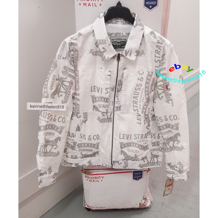 LEVIS LIGHTWEIGHT MECHANIC JACKET WHITE GREY MENS SIZE M,L | eBay