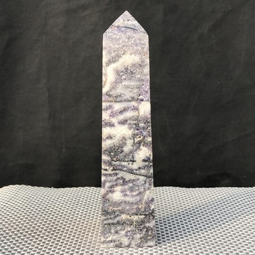 Natural purple fluorite quartz crystal obelisk magic wand energy column ...