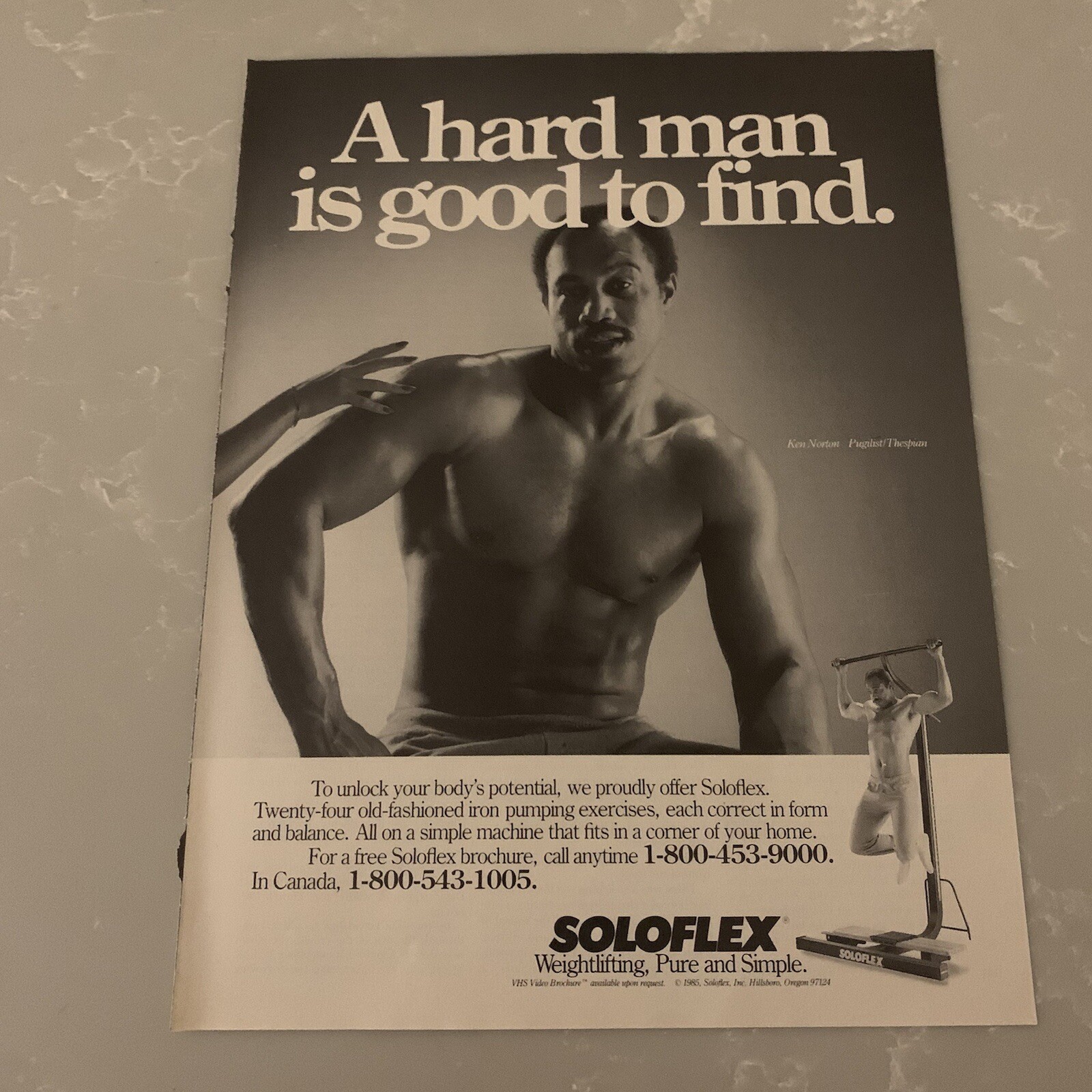 1985 Soloflex Ken Norton Boxer Print Ad Hard Man Good To Find Muscular ...