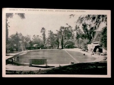 c1936 Swimming Pool At Arrowhead Springs Hotel, California Vintage WB ...