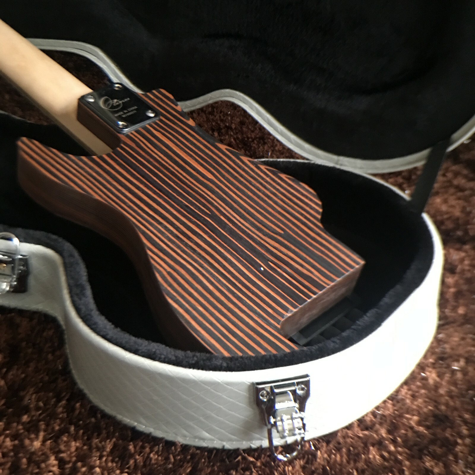 Musoo brand electric bass headless bass zebra wood body | eBay