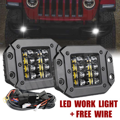 2X Road Backup Driving Lights Combo Flush Mount Led Pods Off for Jeep ...