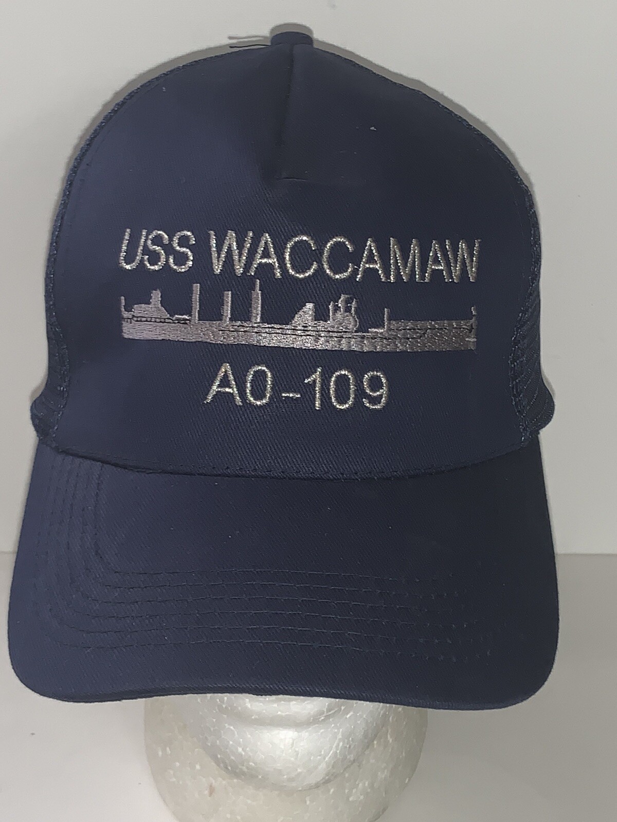 USS WACCAMAW HAT CAP ADJUSTABLE STRAPBACK AO 109 BLUE US NAVY | eBay