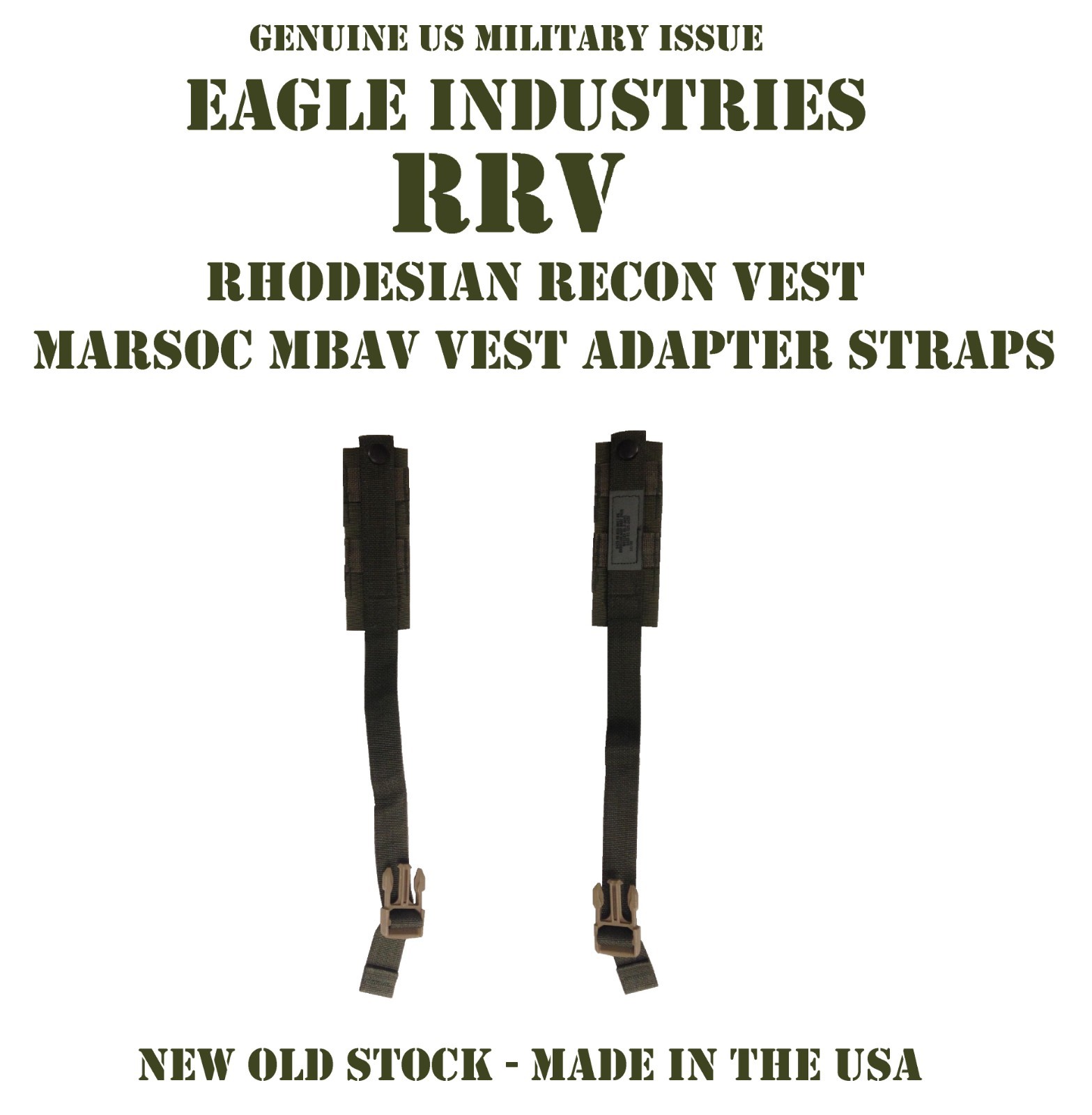 PAIR of 2 EAGLE RHODESIAN RECON VEST STRAP ADAPTER MARSOC MBAV MBSS ...