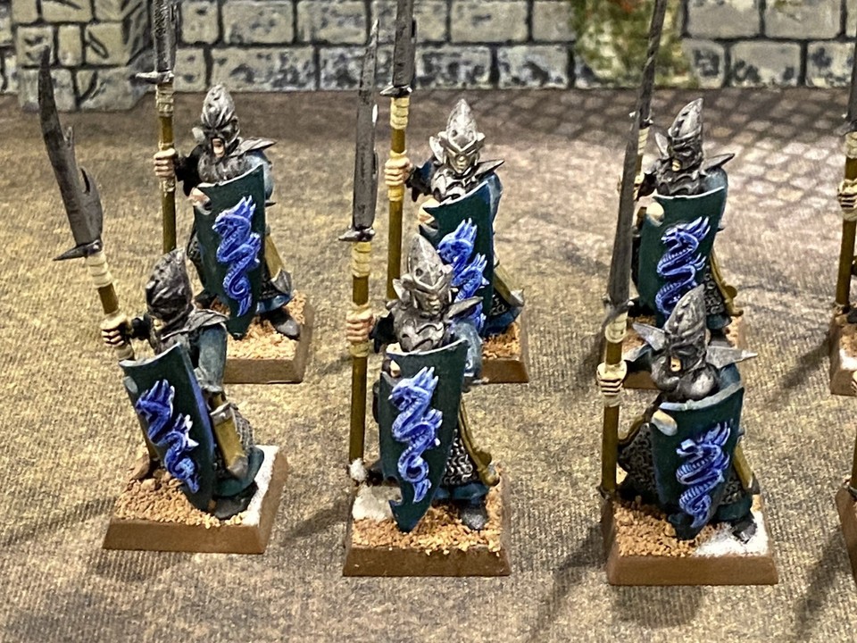 Dark Elf Warriors with Spears Dreadspears Elves Painted Warhammer ...