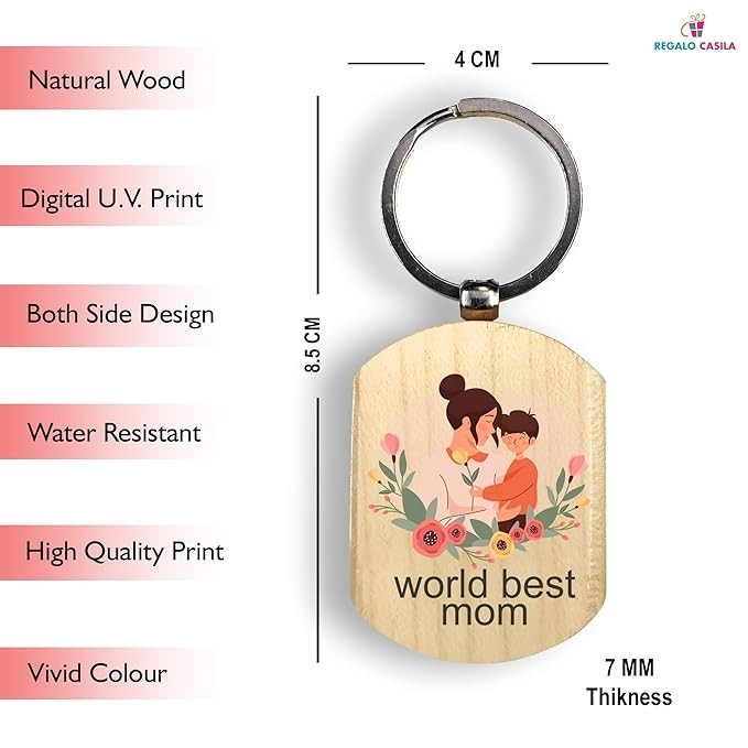 Natural Wood Keychain Features A Beautiful Quote That Says World's Best ...
