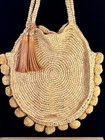 Loeffler Randall Straw Raffia Tote Bag Brown Woven Shoulder Purse Boho ...