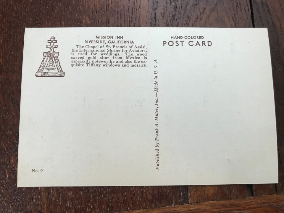 Mission Inn Riverside California Postcard Chapel of St Francis of ...