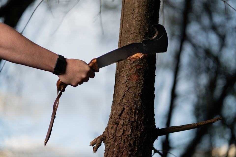 Woodman's Pal ~ 2.0 Multi Use Axe Machete with Sheath & Stone Machete ...
