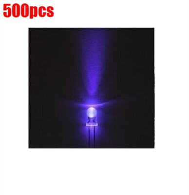 500Pcs Ultra Violet Led Uv Light Purple Lamp 395-400NM F3 3Mm Round Ic ...
