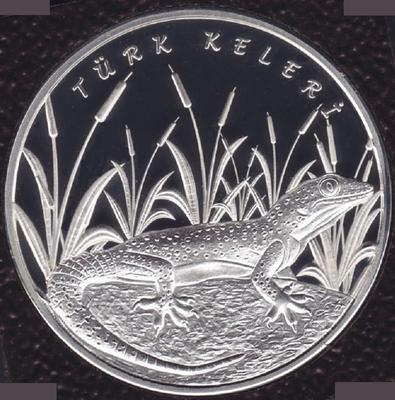 TURKEY 15 LIRA 2016 SILVER 925 Ag. COMMEMORATIVE COIN UNC LIZARD "TURK ...